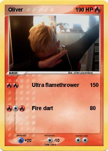 Pokémon Oliver 378 378 - Ultra flamethrower - My Pokemon Card