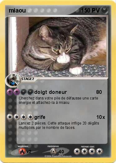 Pokémon miaou 13 13 - doigt doneur - Ma carte Pokémon