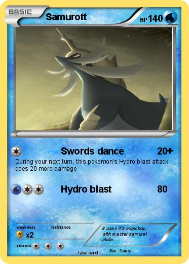Pokémon Samurott 857 857 - Swords dance - My Pokemon Card