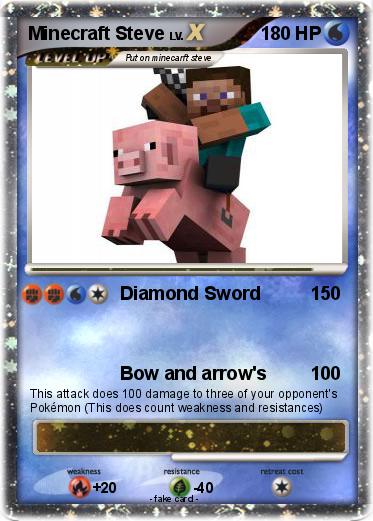 Pokémon Minecraft Steve 80 80 - Diamond Sword - My Pokemon Card
