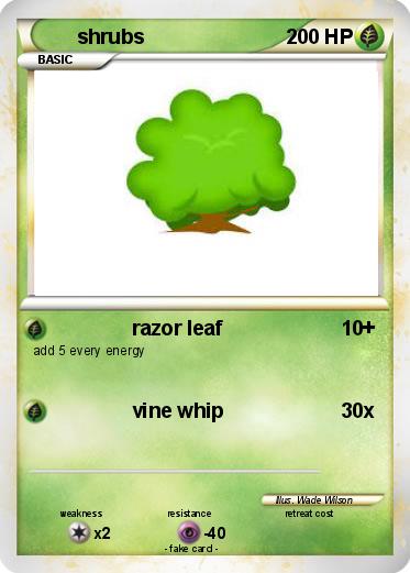 Pokémon shrubs 1 1 - razor leaf - My Pokemon Card