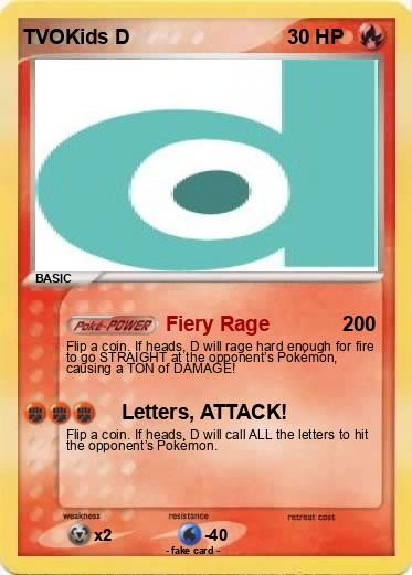 Pokémon TVOKids D - Fiery Rage - My Pokemon Card