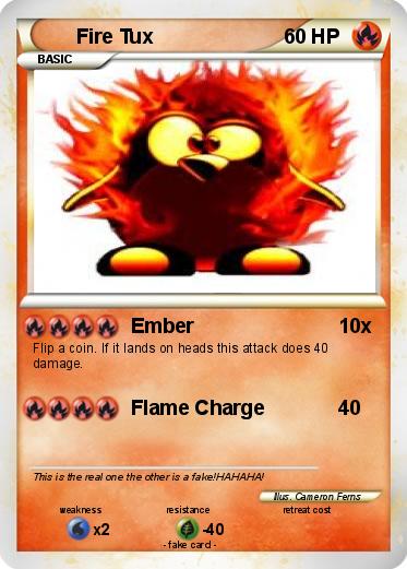 Pokémon Fire Tux 1 1 - Ember - My Pokemon Card