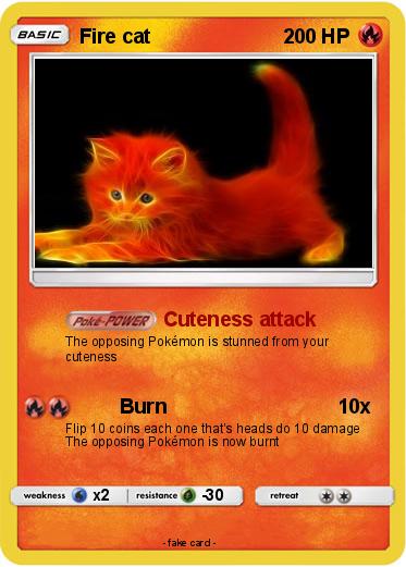 Pokémon Fire cat 126 126 - Cuteness attack - My Pokemon Card