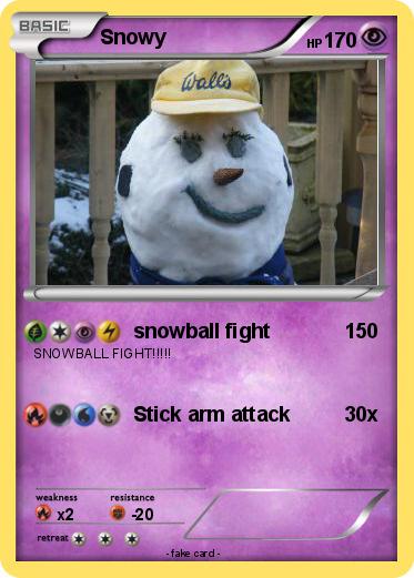 Pokémon Snowy 99 99 - snowball fight - My Pokemon Card