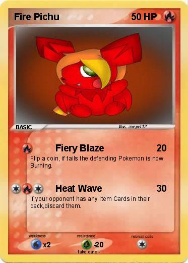 Pokémon Fire Pichu - Fiery Blaze - My Pokemon Card