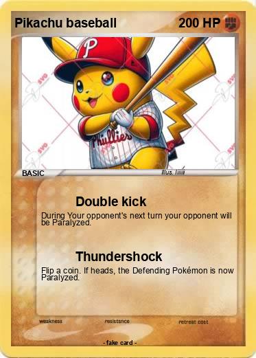 Pokémon Pikachu baseball - Double kick - My Pokemon Card