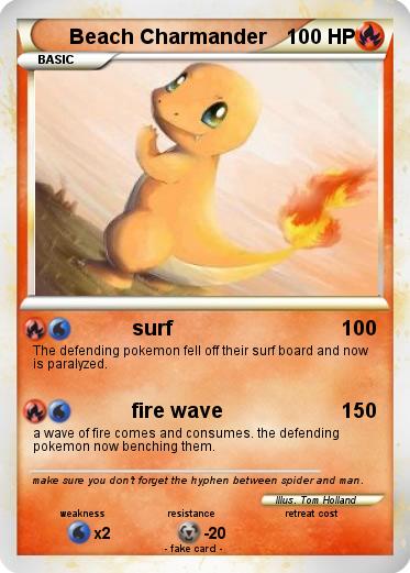 Pokémon Beach Charmander - surf - My Pokemon Card