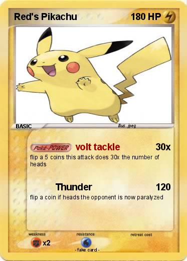 Pokémon Red s Pikachu 47 47 - volt tackle - My Pokemon Card
