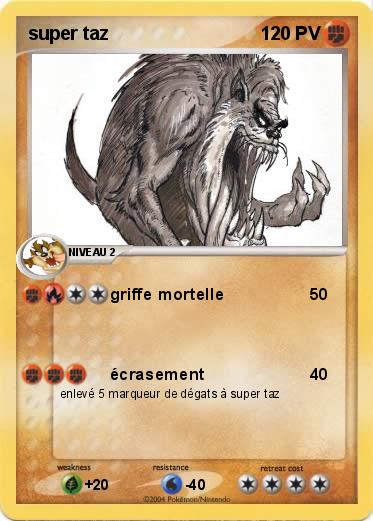 Pokémon super taz - griffe mortelle - Ma carte Pokémon
