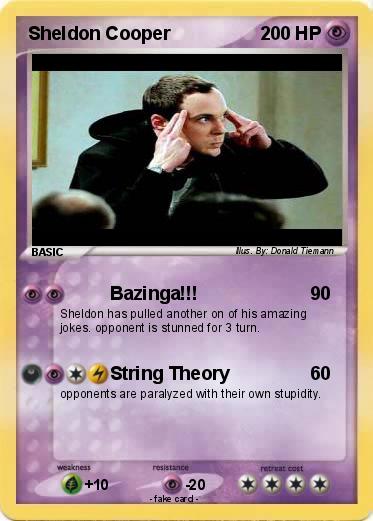 Pokémon Sheldon Cooper 143 143 - Bazinga!!! - My Pokemon Card