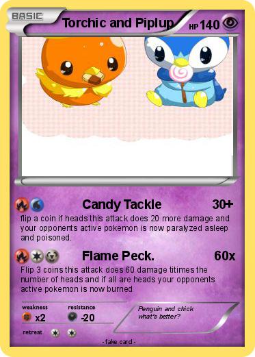 Pokémon Torchic and Piplup 1 1 - Candy Tackle - My Pokemon Card