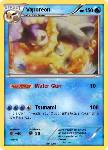Pokémon Vaporeon 670 670 - Water Gun - My Pokemon Card