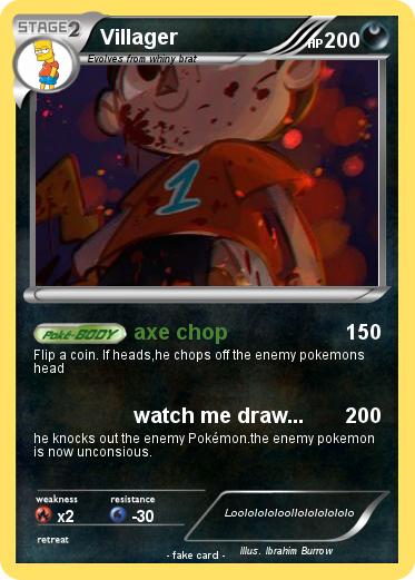 Pokémon Villager 281 281 - axe chop - My Pokemon Card