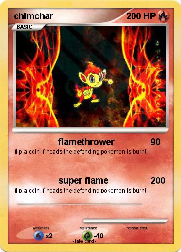 Pokémon chimchar 420 420 - flamethrower - My Pokemon Card