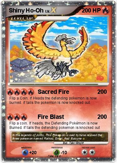 Pokémon Shiny Ho Oh 37 37 - Sacred Fire - My Pokemon Card