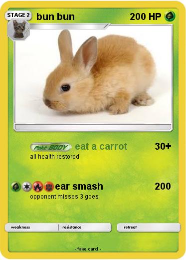 Pokémon bun bun 40 40 - eat a carrot - My Pokemon Card
