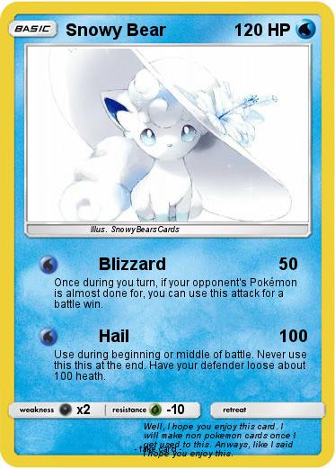 Pokémon Snowy Bear - Blizzard - My Pokemon Card