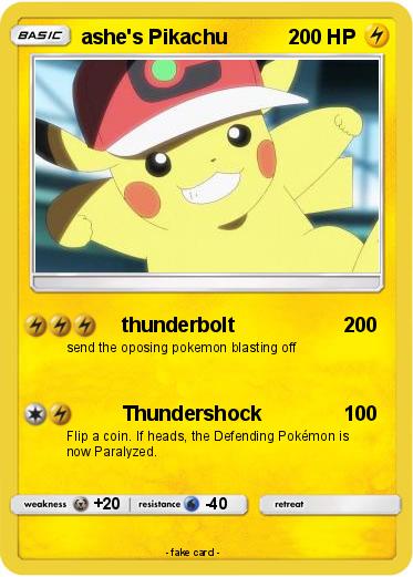 Pokémon ashe s Pikachu 1 1 - thunderbolt - My Pokemon Card