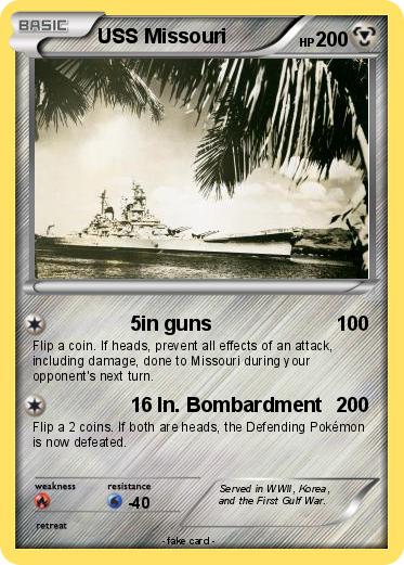 Pokémon USS Missouri 2 2 - 5in guns - My Pokemon Card