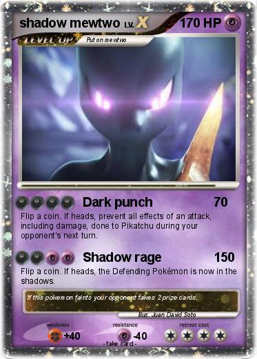 Pokémon shadow mewtwo 181 181 - Dark punch - My Pokemon Card