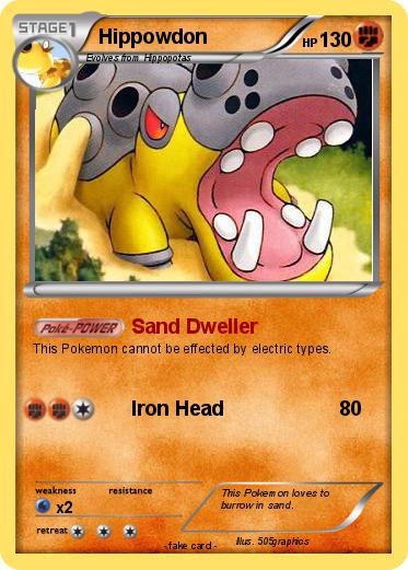 Pokémon Hippowdon 48 48 - Sand Dweller - My Pokemon Card