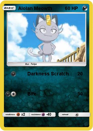 Pokémon Alolan Meowth 5 5 - Darkness Scratch - My Pokemon Card