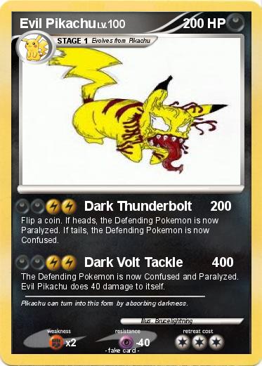 Pokémon Evil Pikachu 101 101 - Dark Thunderbolt 200 - My Pokemon Card