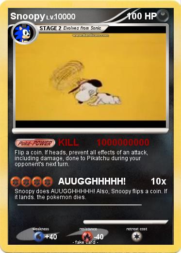 Pokémon Snoopy 280 280 - KILL 1000000000 - My Pokemon Card