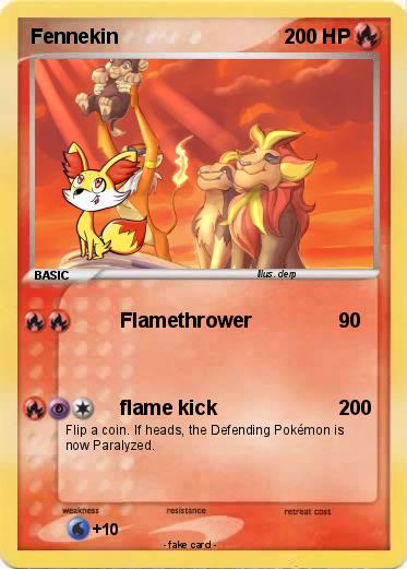 Pokémon Fennekin 470 470 - Flamethrower - My Pokemon Card