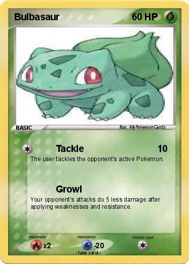Pokémon Bulbasaur 1021 1021 - Tackle - My Pokemon Card