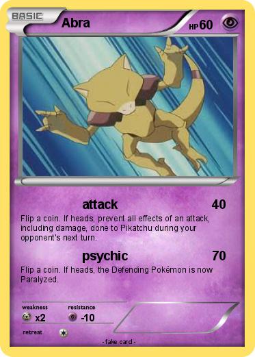 Pokémon Abra 273 273 - attack - My Pokemon Card