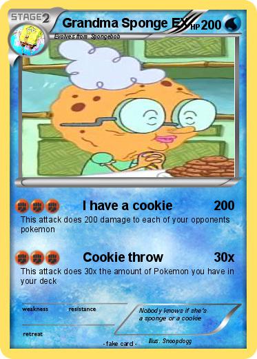Pokémon Grandma Sponge EX - I have a cookie - My Pokemon Card