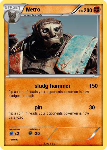 Pokémon Metro 60 60 - sludg hammer - My Pokemon Card