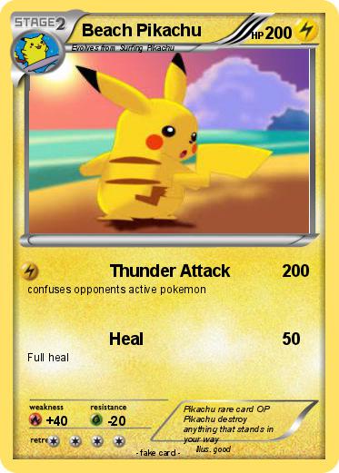 Pokémon Beach Pikachu 2 2 - Thunder Attack - My Pokemon Card