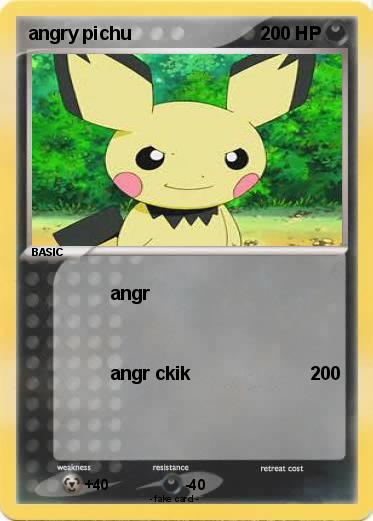 Pokémon angry pichu 2 2 - angr - My Pokemon Card