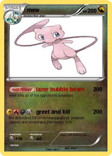 Pokémon mew 5787 5787 - lazer bubble beam - My Pokemon Card