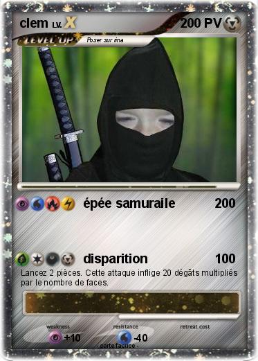 Pokémon clem 50 50 - épée samuraile - Ma carte Pokémon