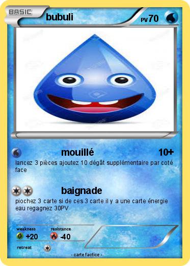 Pokémon bubuli - mouillé - Ma carte Pokémon
