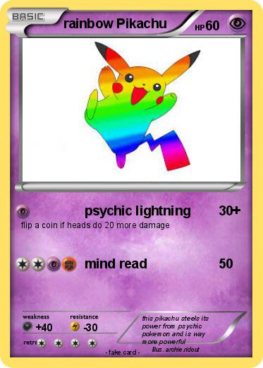 Pokémon rainbow Pikachu 32 32 - psychic lightning - My Pokemon Card