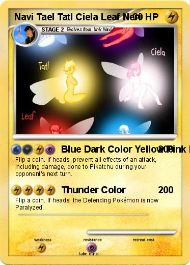 Pokémon Navi Tael Tatl Ciela Leaf Neri - Blue Dark Color Yellow Pink ...