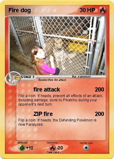 Pokémon Fire dog 51 51 - fire attack - My Pokemon Card