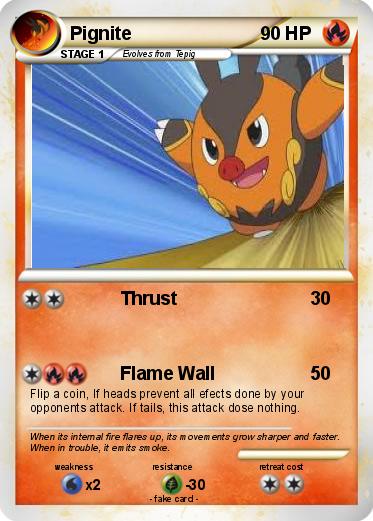 Pokémon Pignite 148 148 - Thrust - My Pokemon Card