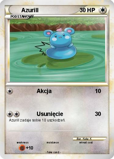 Pokémon Azurill 28 28 - Akcja - Twoja własna karta pokemon