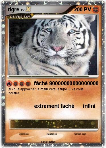 Pokémon tigre 698 698 - fâché 90000000000000000 - Ma carte Pokémon