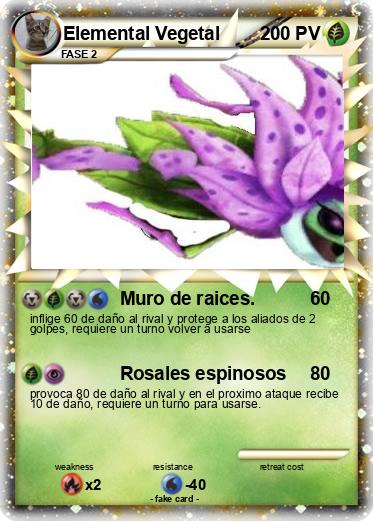 Pokémon Elemental Vegetal - Muro de raices. - Mi carta pokémon