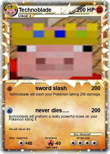 Pokémon Technoblade 121 121 - sword slash - My Pokemon Card