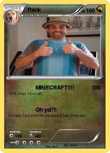 Pokémon Think 19 19 - MINECRAFT!!!! - My Pokemon Card