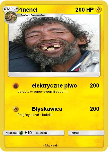 Pokémon menel 24 24 - elektryczne piwo - Twoja własna karta pokemon