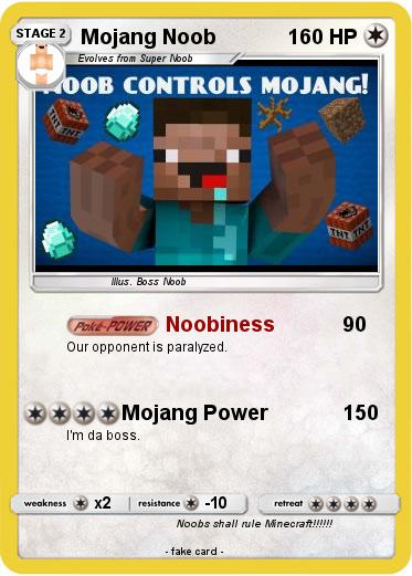 Pokémon Mojang Noob - Noobiness - My Pokemon Card